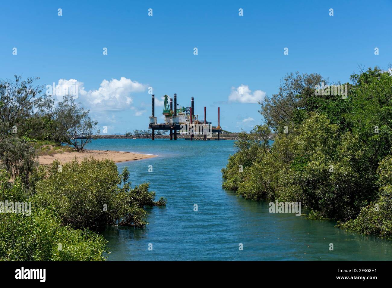 Mackay, Queensland, Australia - March 2021: Industrial platform on the ...
