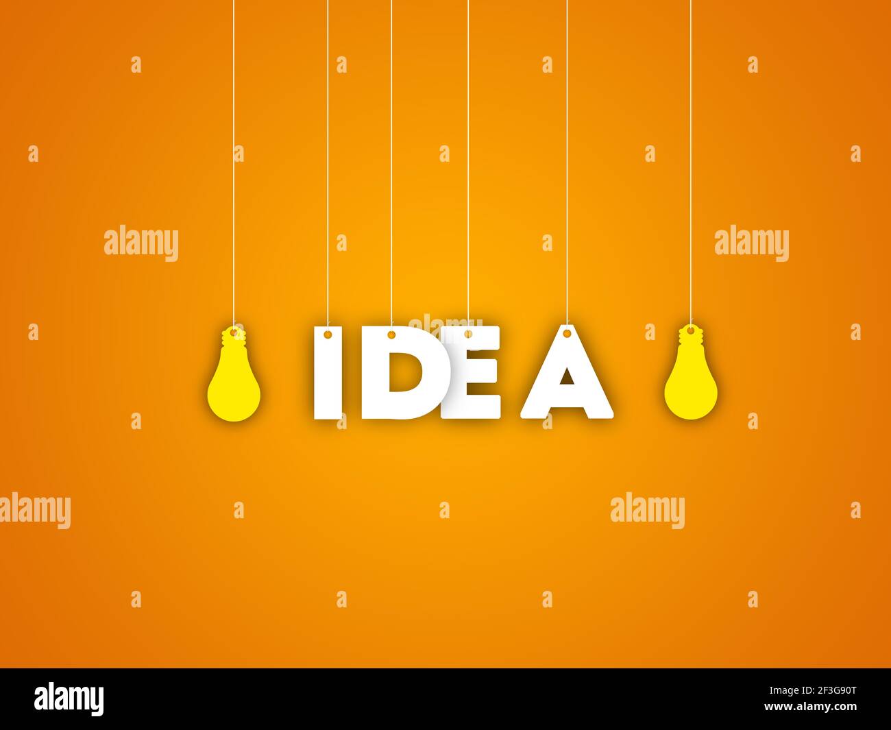 hanging Idea word design. letters hanged on ropes. creative concept in ...