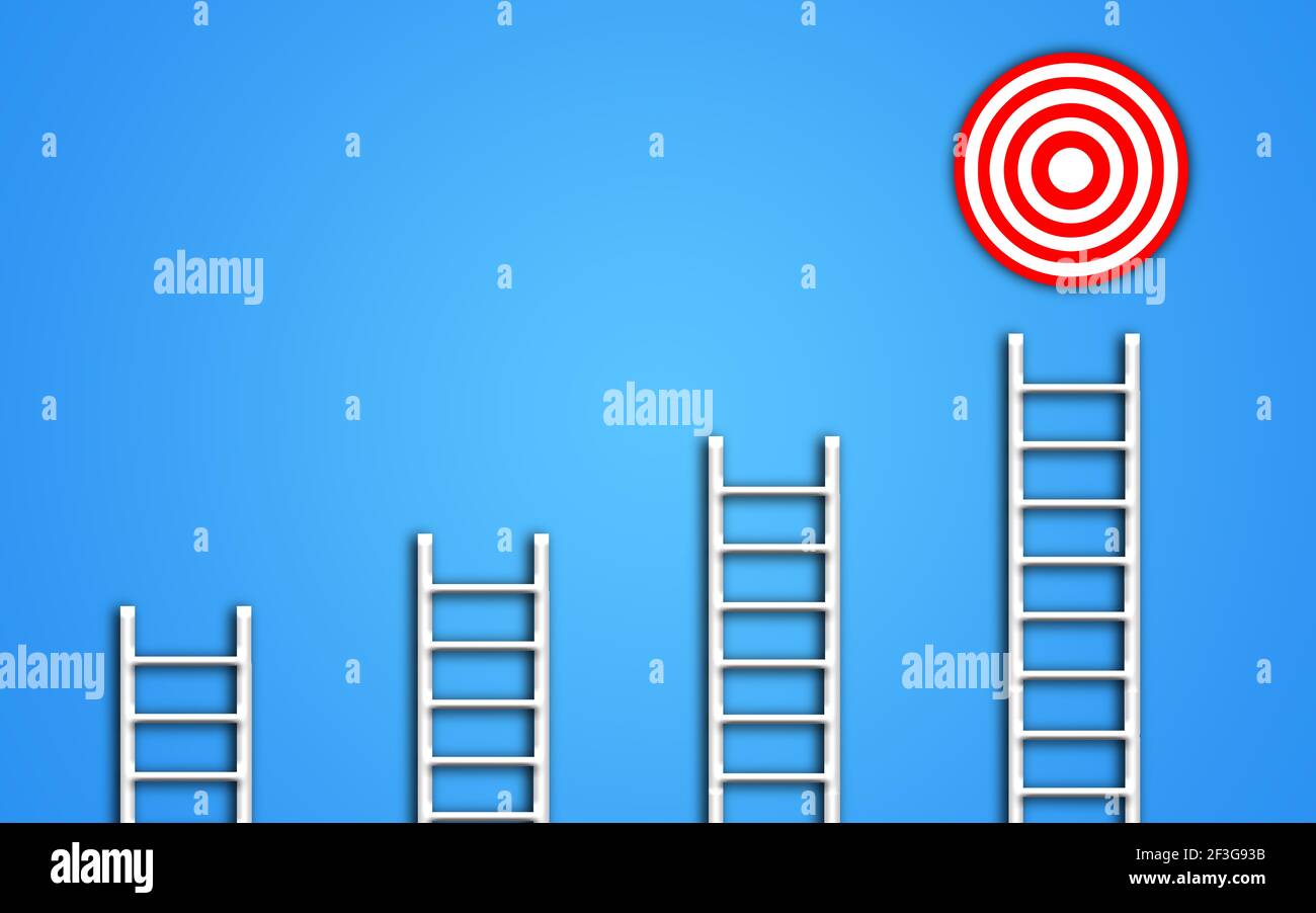 Step by step to achieve a goal. ladder targeting and reaching a target ... Step by step to achieve a goal. ladder targeting and reaching a target ...