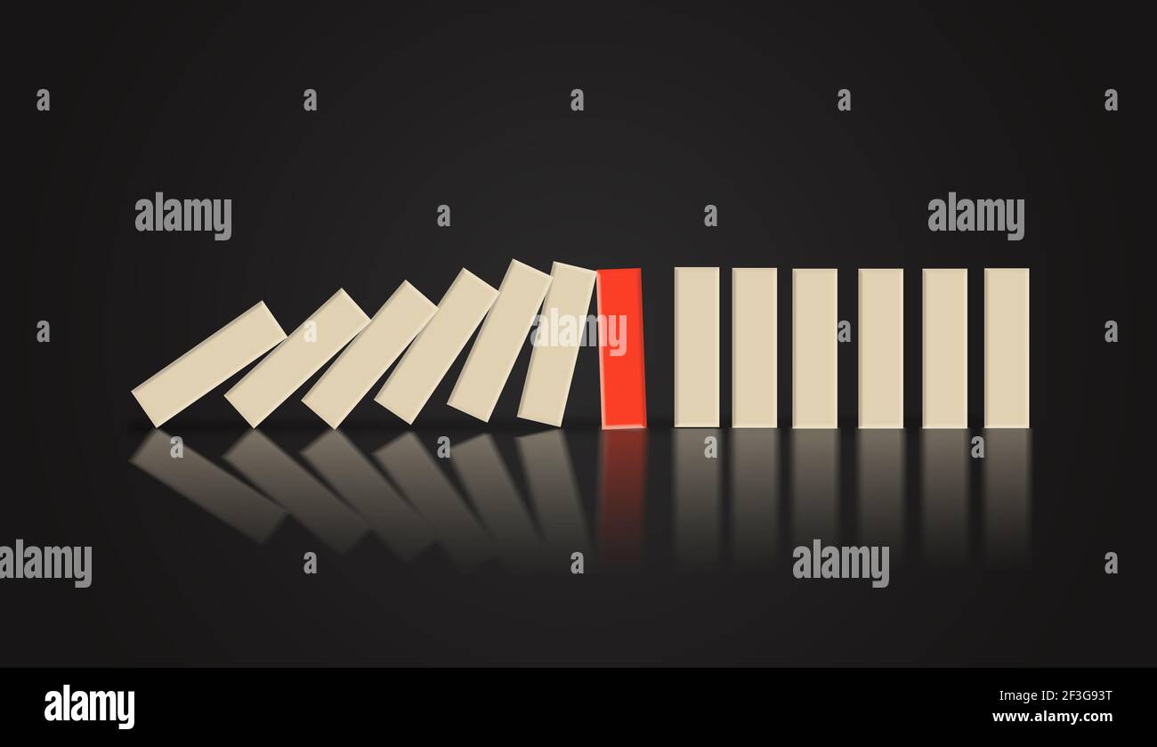 High Risk Management concept. Wooden blocks and the effect of dominoes ...