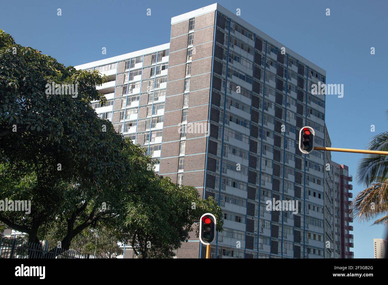 Upward view of tall older architectural residential building Stock ...