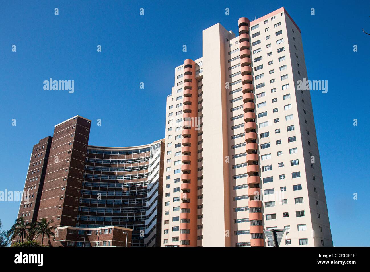 Upward view of tall older architectural residential building Stock ...