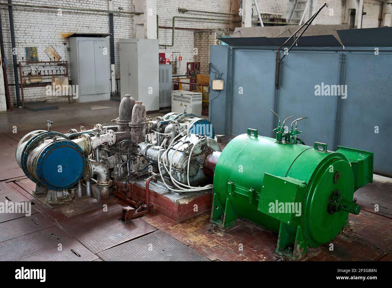 Chemical enterprise interior, equipment. Oxygen compressor for ...