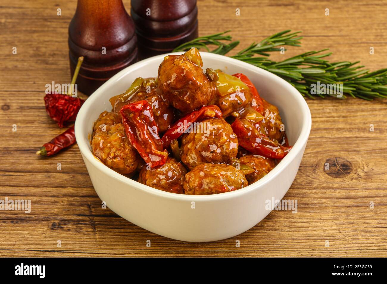 Minced Meat ball in tomato sauce Stock Photo - Alamy