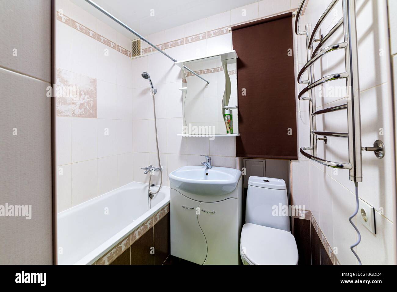 Clean and fresh bathroom in light colors Stock Photo - Alamy