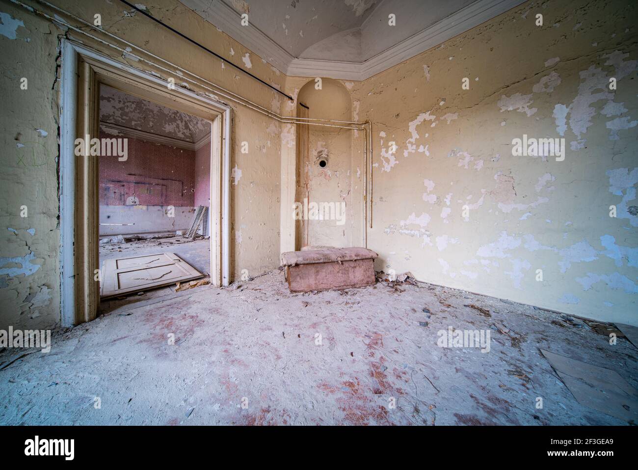 interior of an old abandoned castle Stock Photo - Alamy