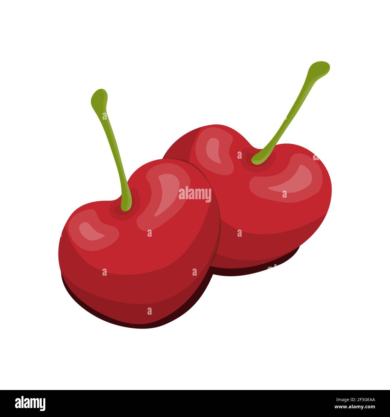 Cherry. Vector illustration for thematic design. Flat design Stock ...