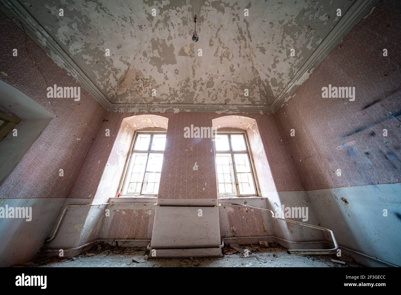 interior of an old abandoned castle Stock Photo - Alamy