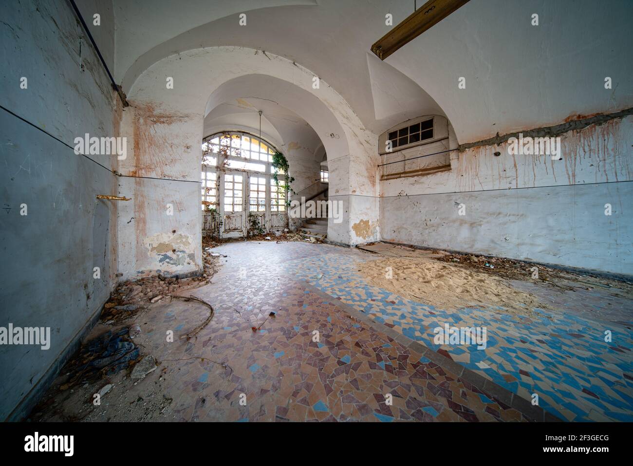 interior of an old abandoned castle Stock Photo - Alamy