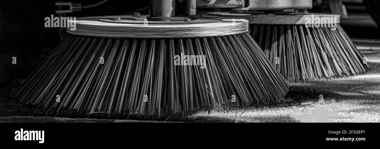 Sweeper brushes Black and White Stock Photos & Images - Alamy