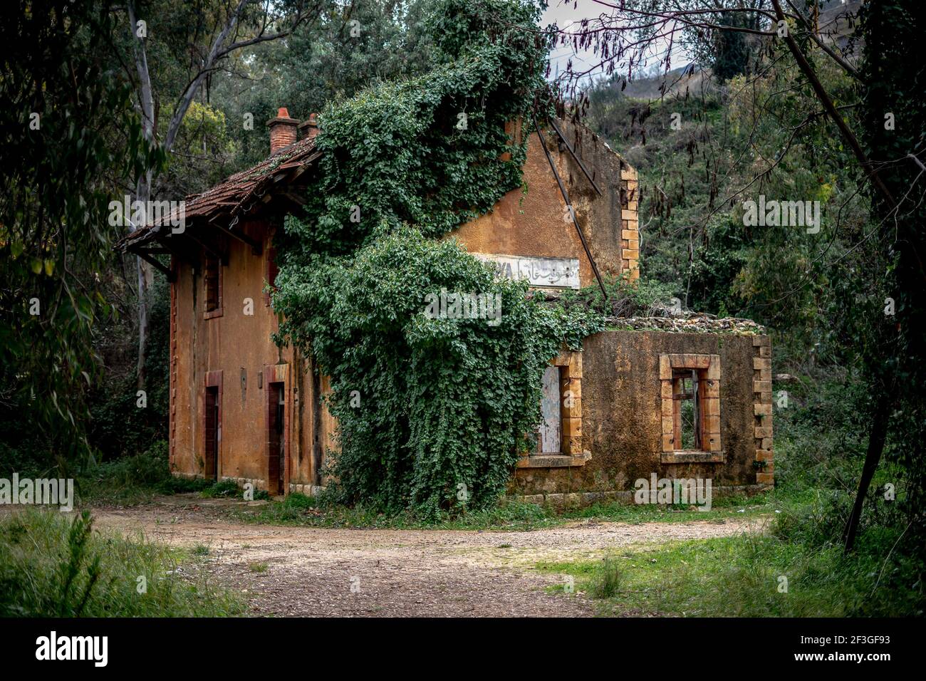 Old historical train station located in country side region called ...