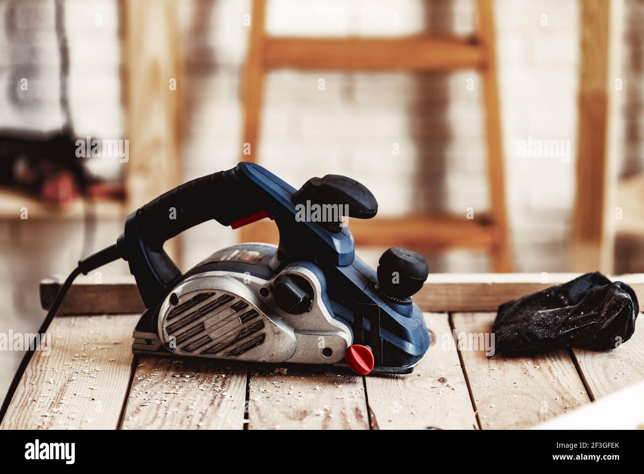 Carpentry plane tool for woodworking in workshop Stock Photo - Alamy