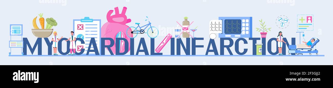 Myocardial infarction concept vector for medical website, header, blog ...