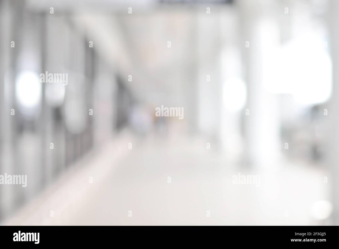 White blur abstract background from building hallway (corridor Stock ...