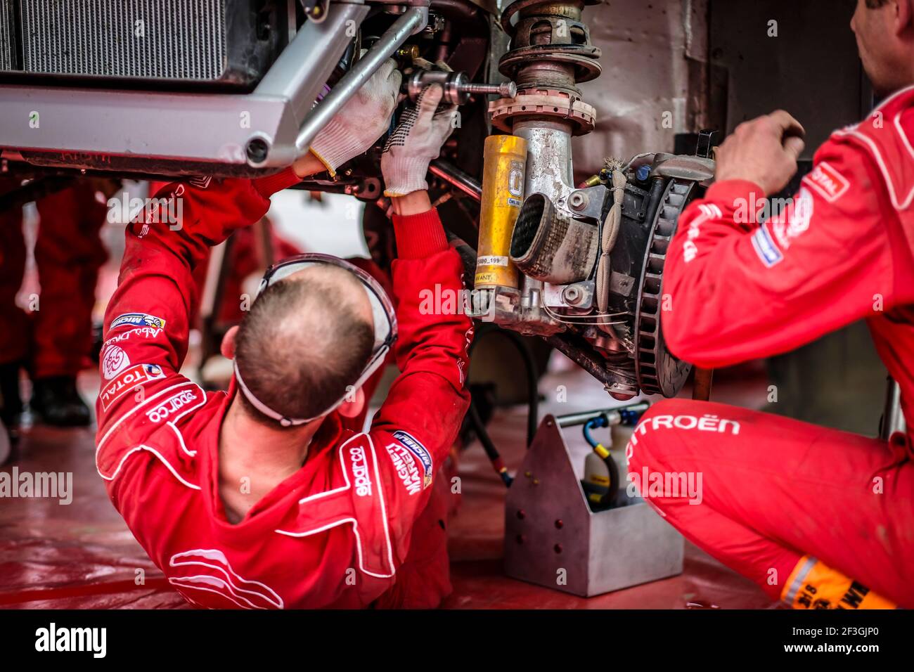 mecaniciens, mechanics during the 2018 WRC World Rally Car Championship ...