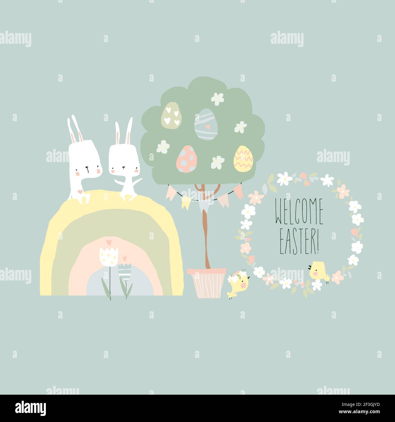 Rainbow wreath hi-res stock photography and images - Alamy