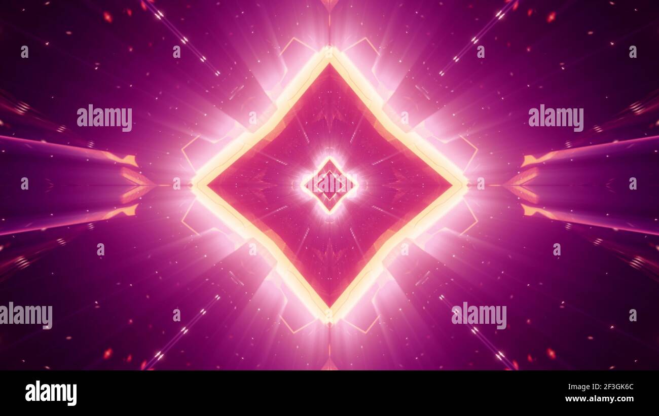 Glowing neon crystal 3D illustration Stock Photo - Alamy