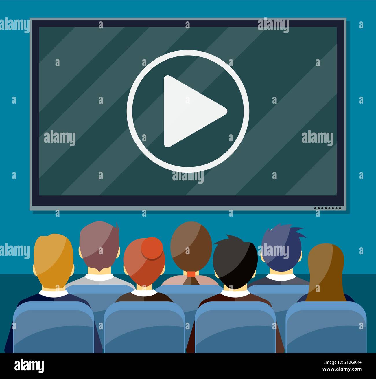 Group watching presentation Stock Vector Images - Alamy