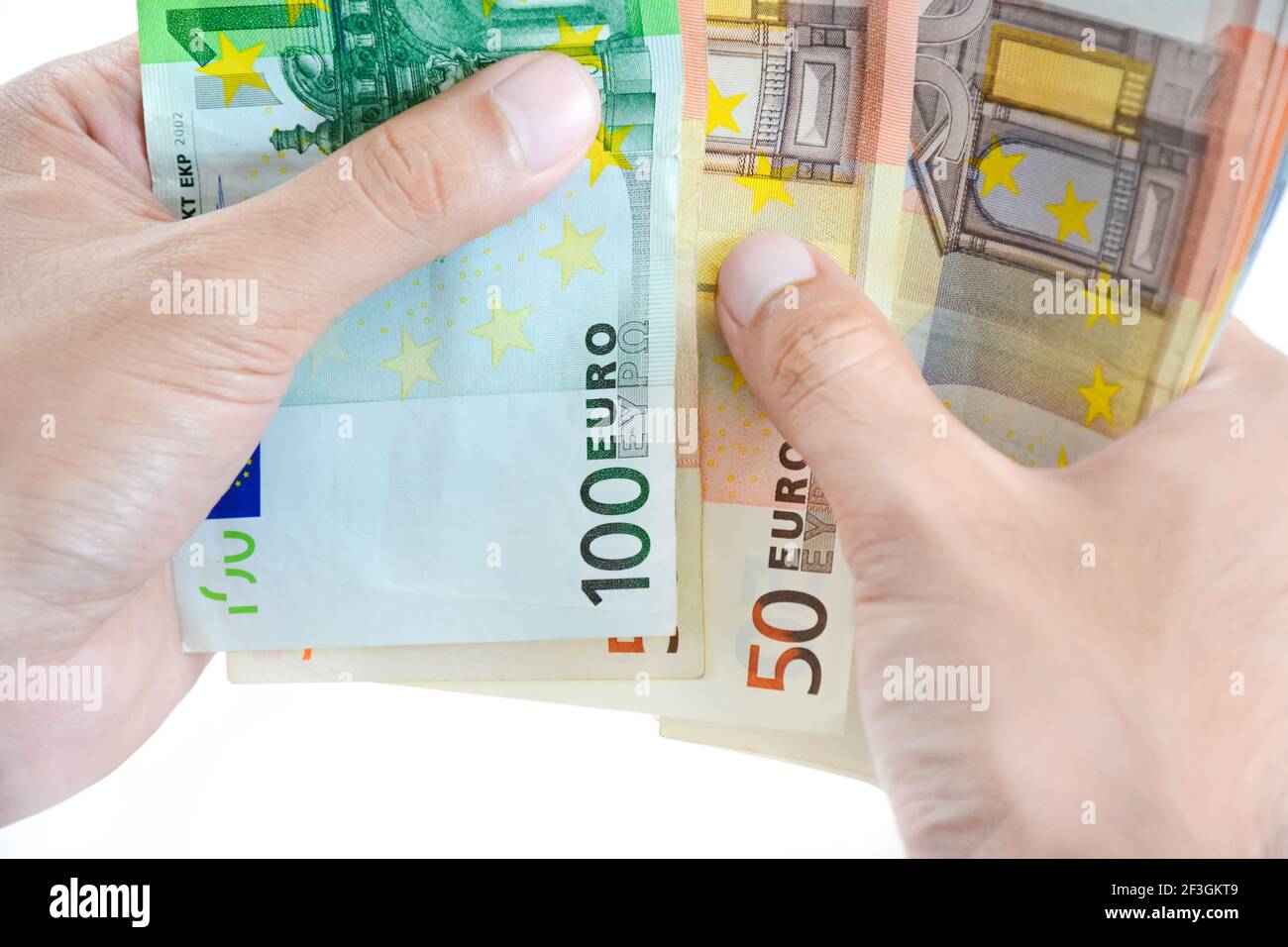 Hands counting money, Euro currency (EUR Stock Photo - Alamy