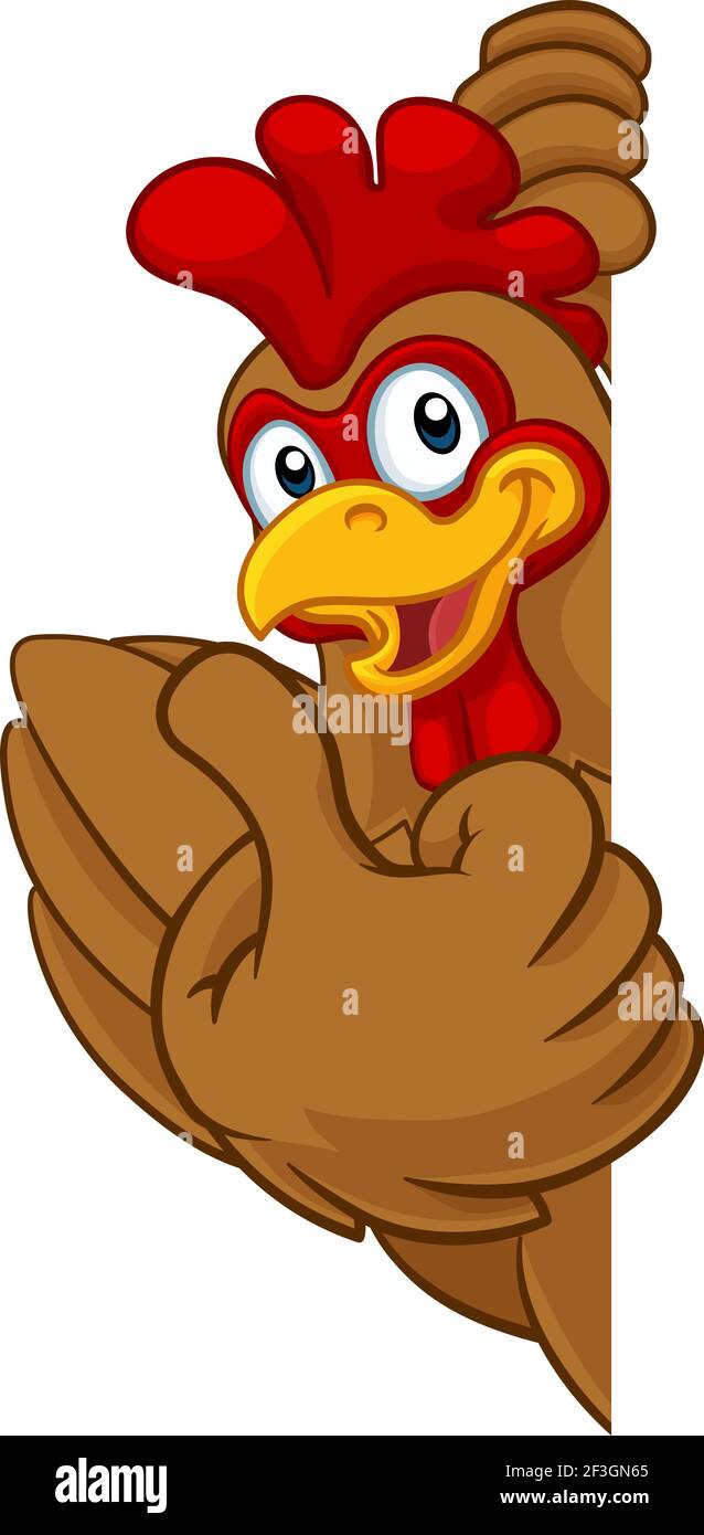 Chicken Rooster Cockerel Bird Cartoon Character Stock Vector Image ...