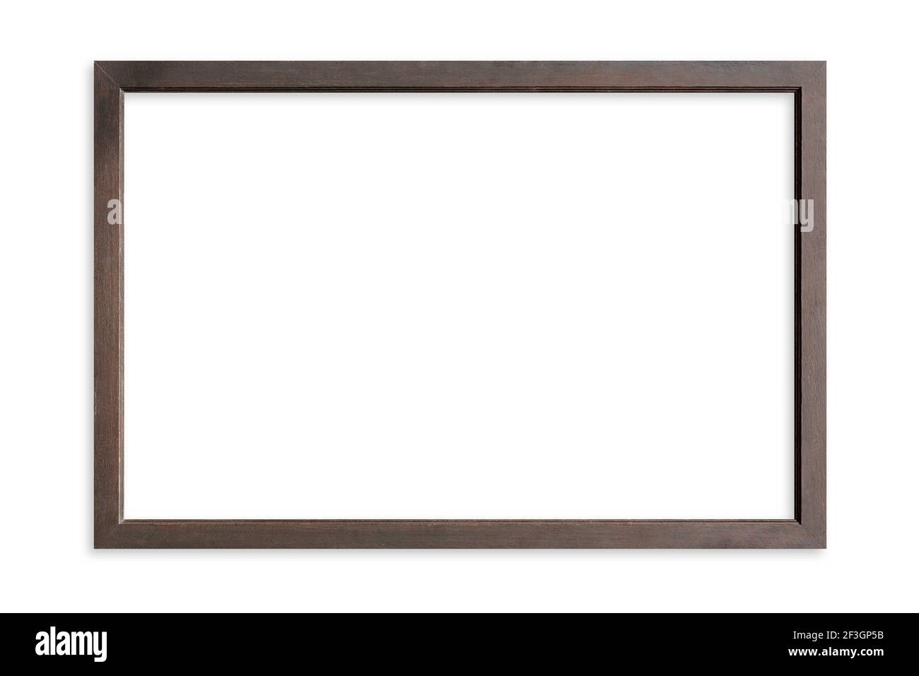 Empty wooden picture frame isolated on white background Stock Photo - Alamy
