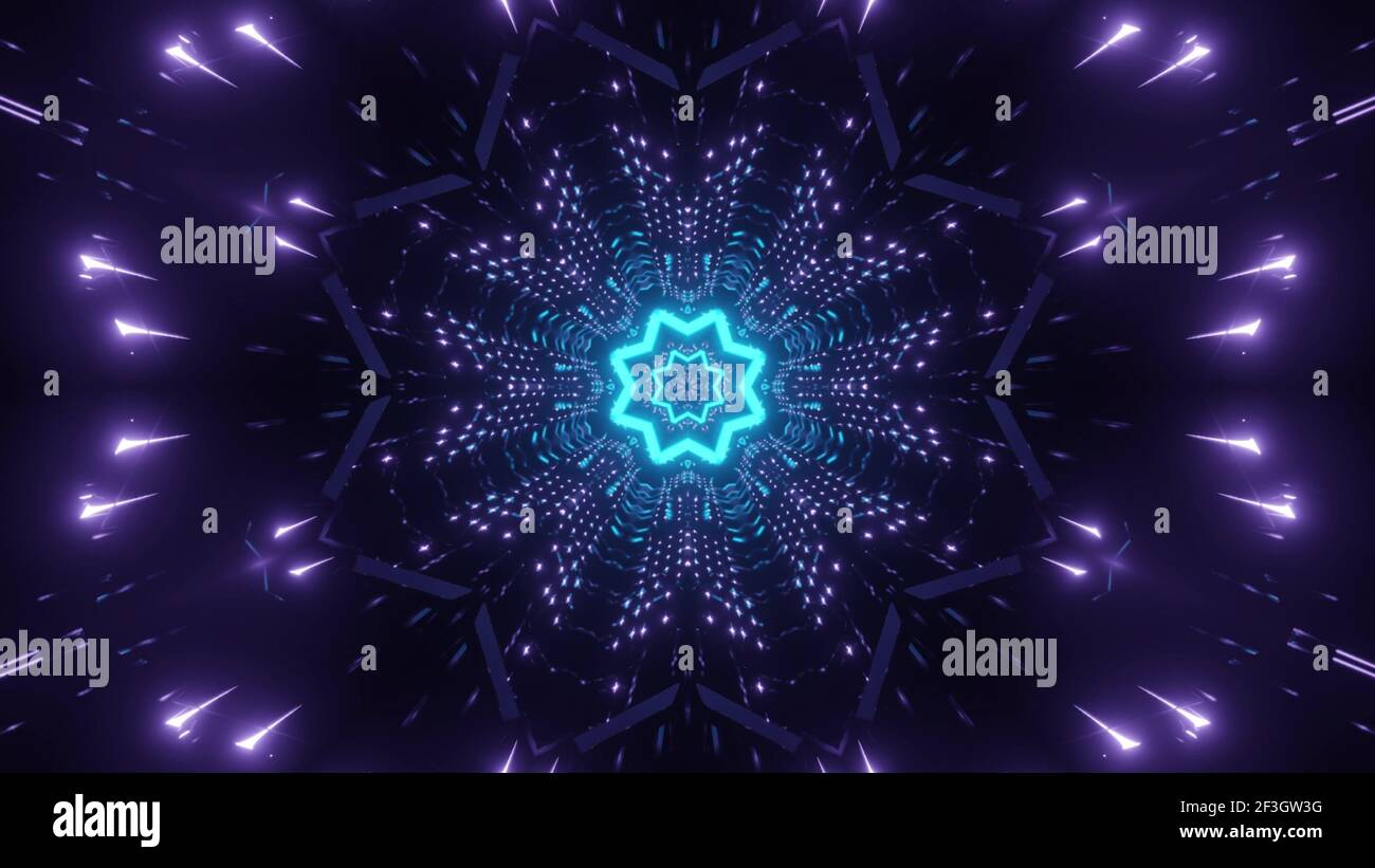 Blue and purple neon pattern 3d illustration Stock Photo - Alamy