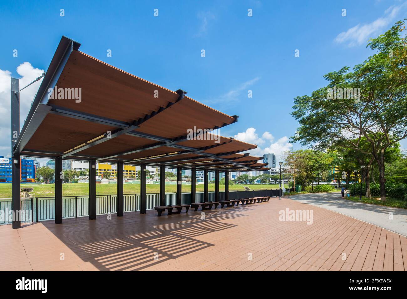 Public shelter design at a park connector in Singapore Stock Photo - Alamy