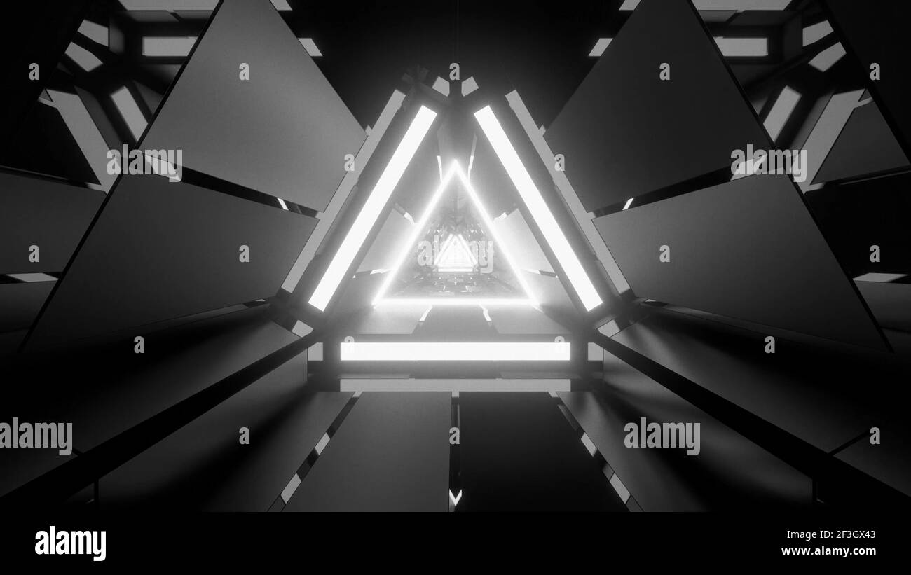 3d illustration of futuristic geometric tunnel Stock Photo - Alamy