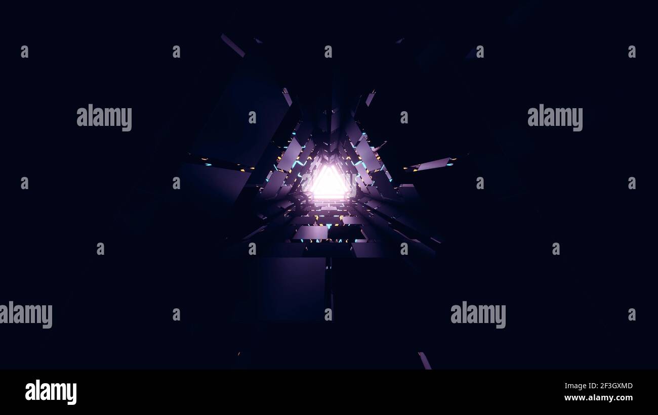 3d illustration of dark corridor with neon light Stock Photo - Alamy