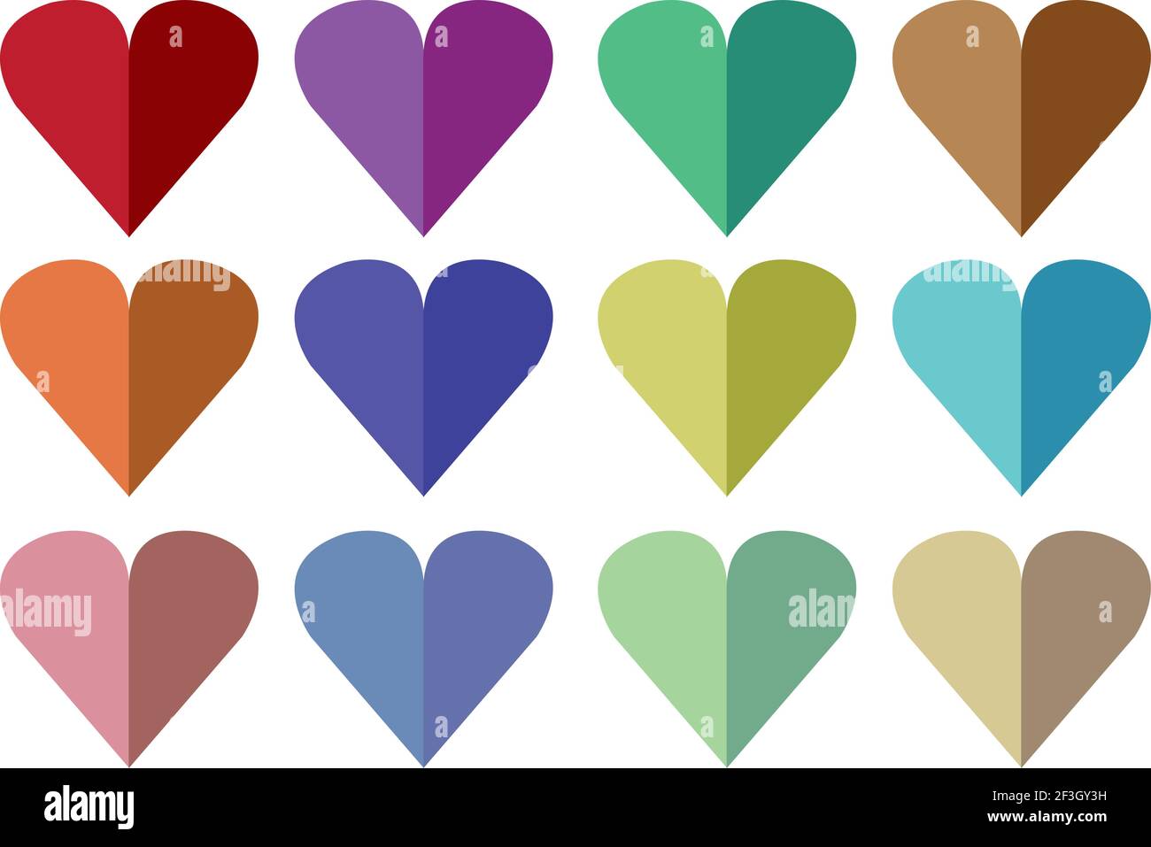 Vector illustration of hearts made from paper folding Stock Vector ...