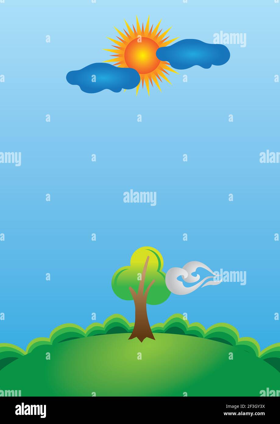 Sunny summer day in empty Stock Vector Images - Alamy