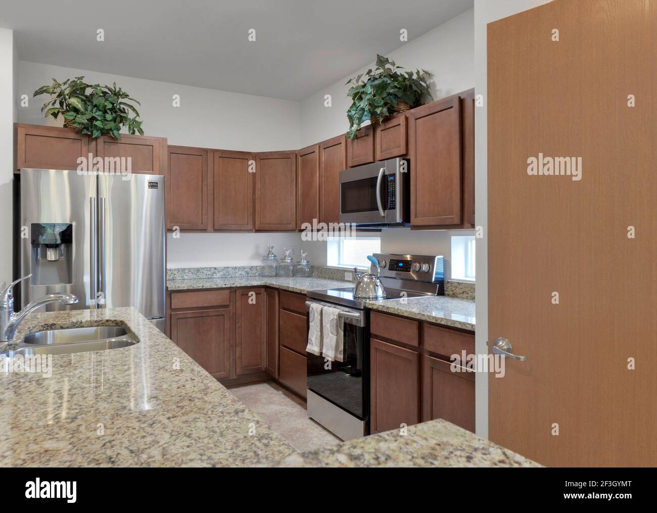 Modern residential kitchen interior Stock Photo - Alamy