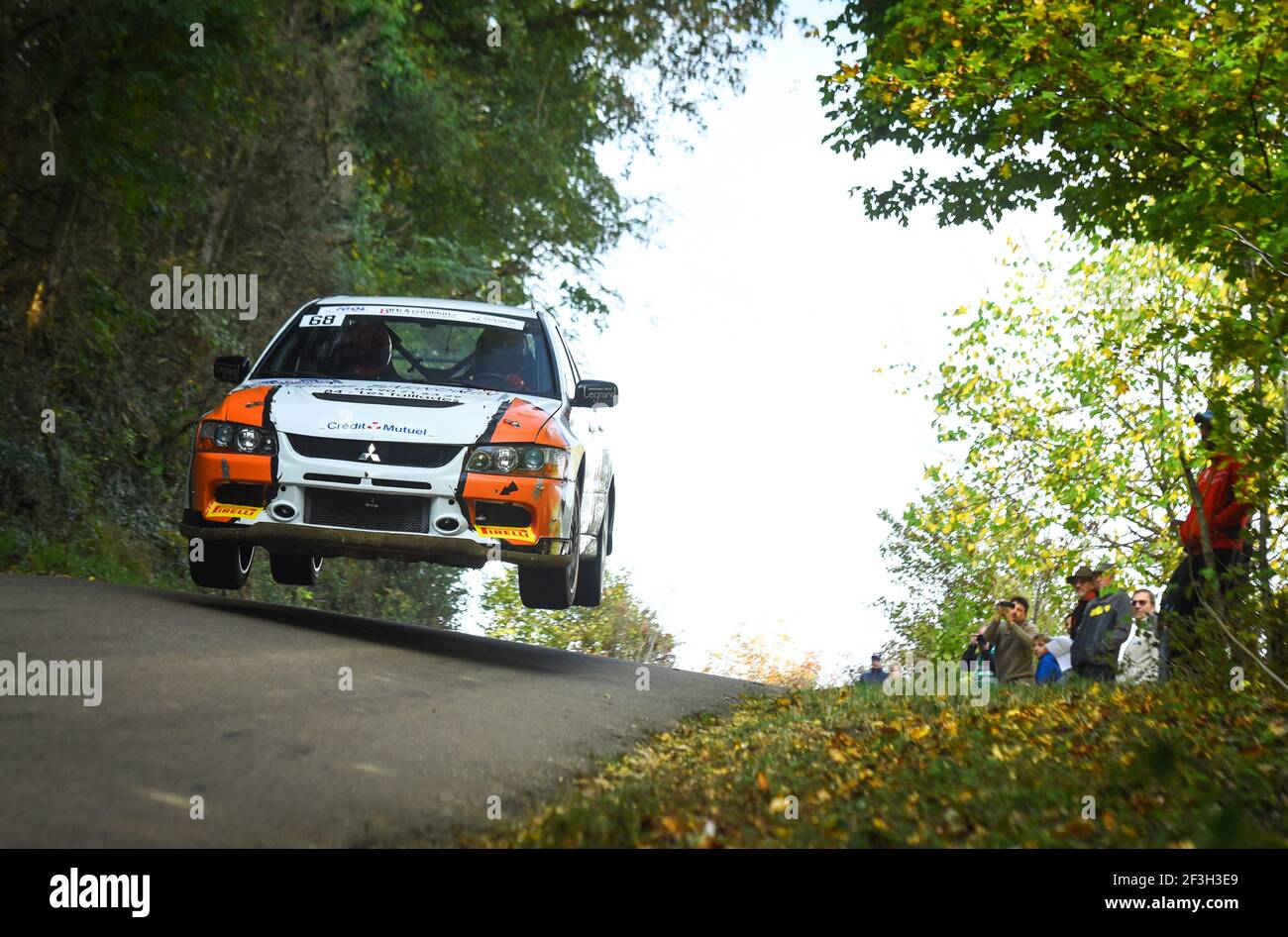 68 Bernard Lionel - Ferre Sylvain, Mitsubishi Lancer Evo IX, action pendant la finale de la ...
