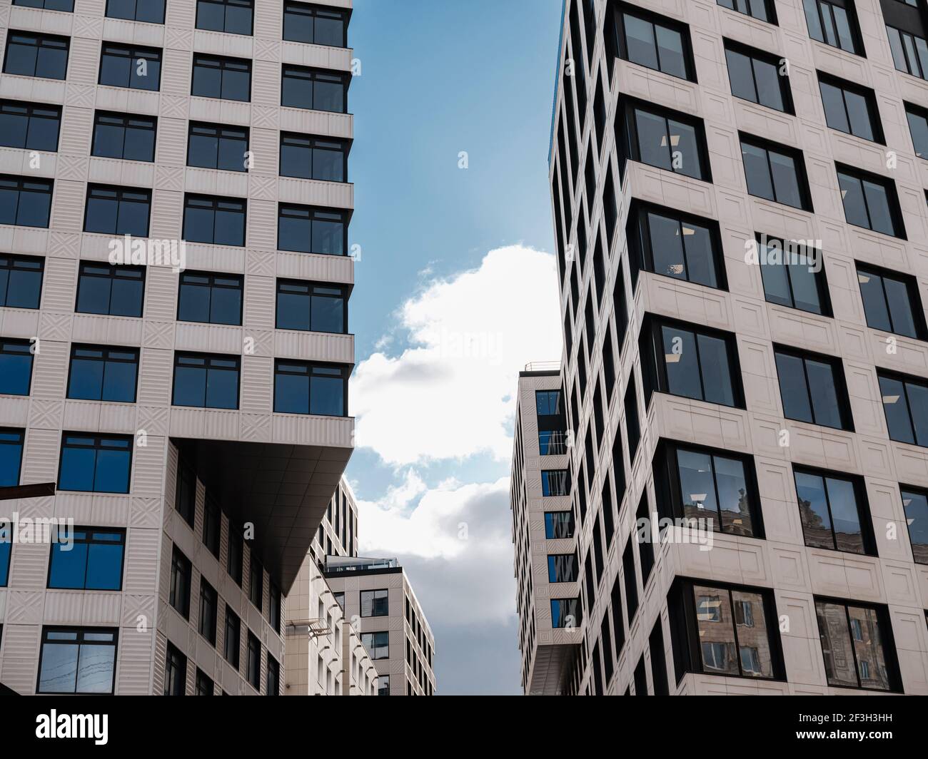 Abstract angled office building windows background. architectural ...