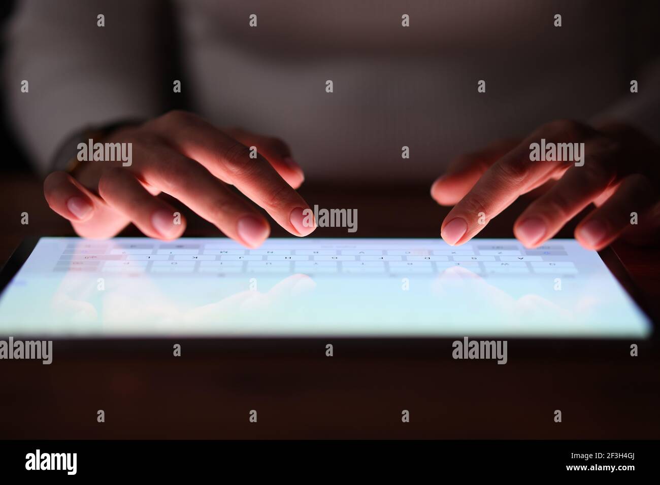 Female fingers typing touch screen hi-res stock photography and images ...