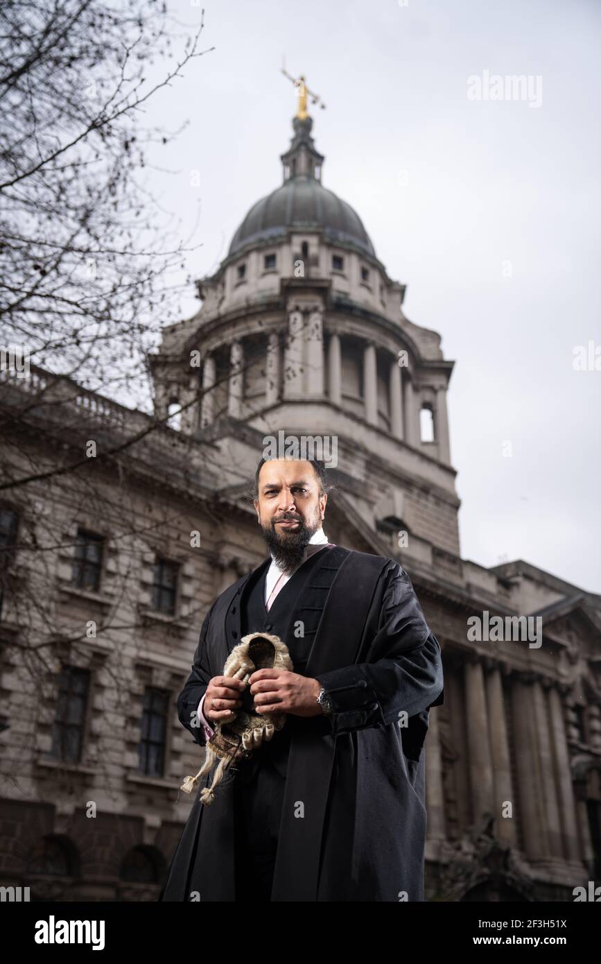 Criminal barrister Naz Hussain QC outside the Old Bailey, London. Mr ...
