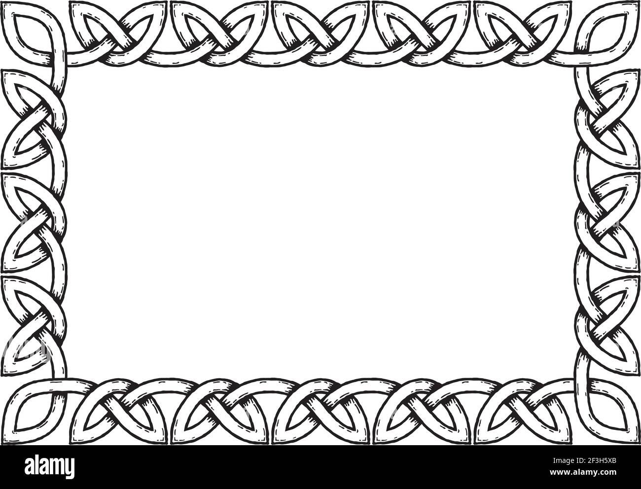 Linear border made with Celtic knots for use in designs for St. Patrick ...