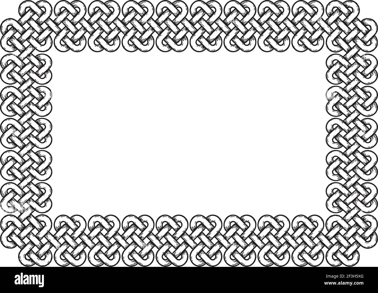 Linear border made with Celtic knots for use in designs for St. Patrick ...