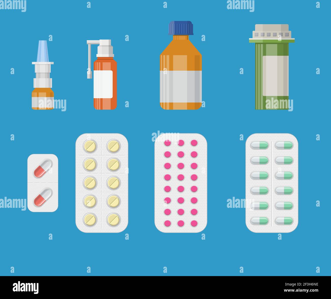 Set of medicine bottles with labels and pills Stock Vector Image & Art ...
