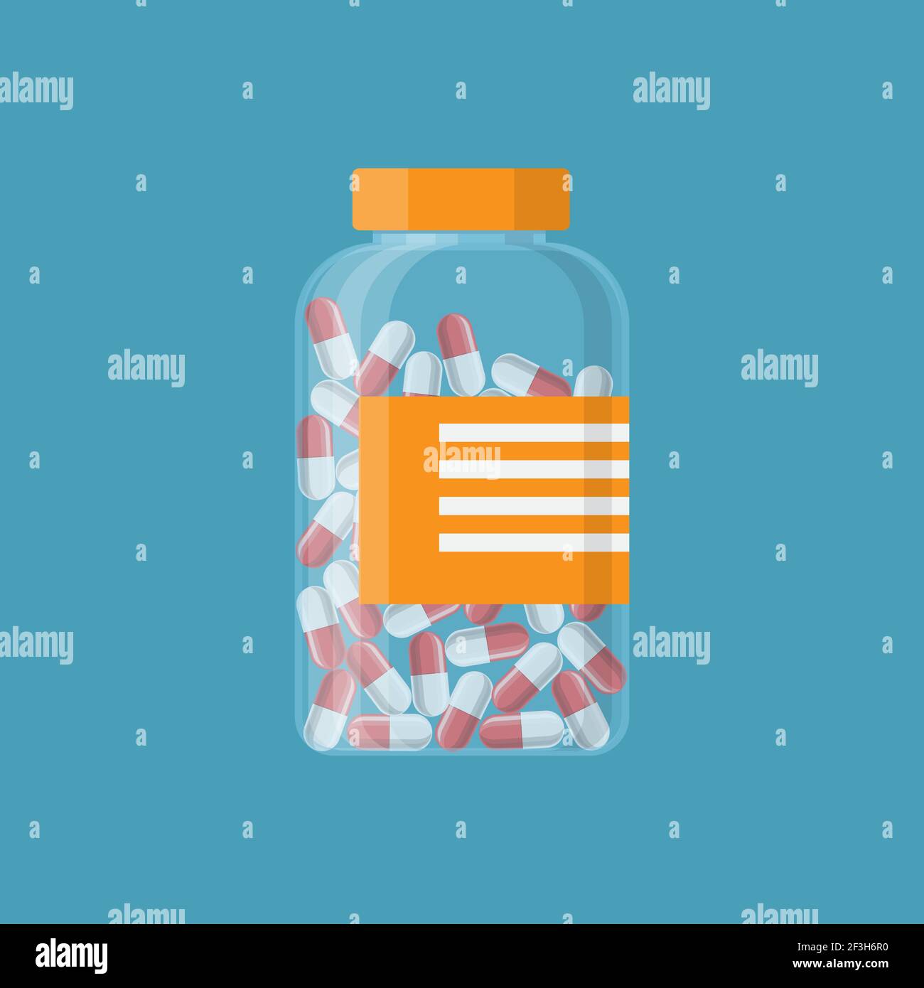 Glass container with medical pills capsules Stock Vector Image & Art ...