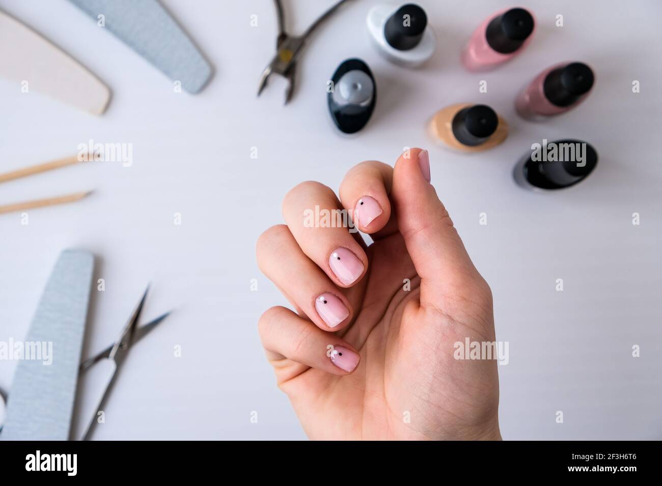 Advertising background for nails, beauty salons, work at home with ...