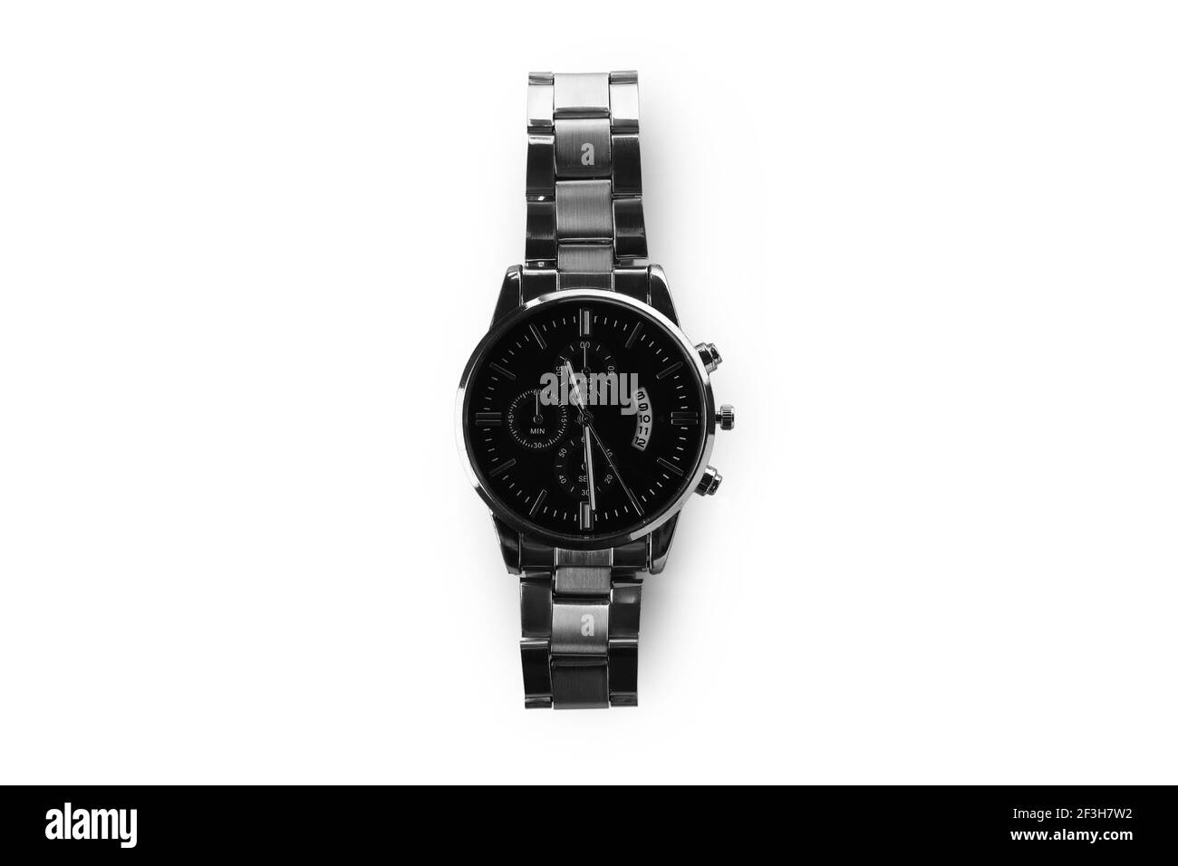 Male wrist watch isolated on white background Stock Photo - Alamy