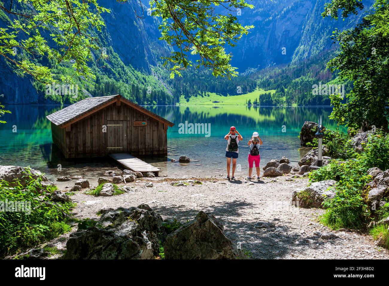 Hütte am Hintersee, cabin at the Hintersee Stock Photo - Alamy