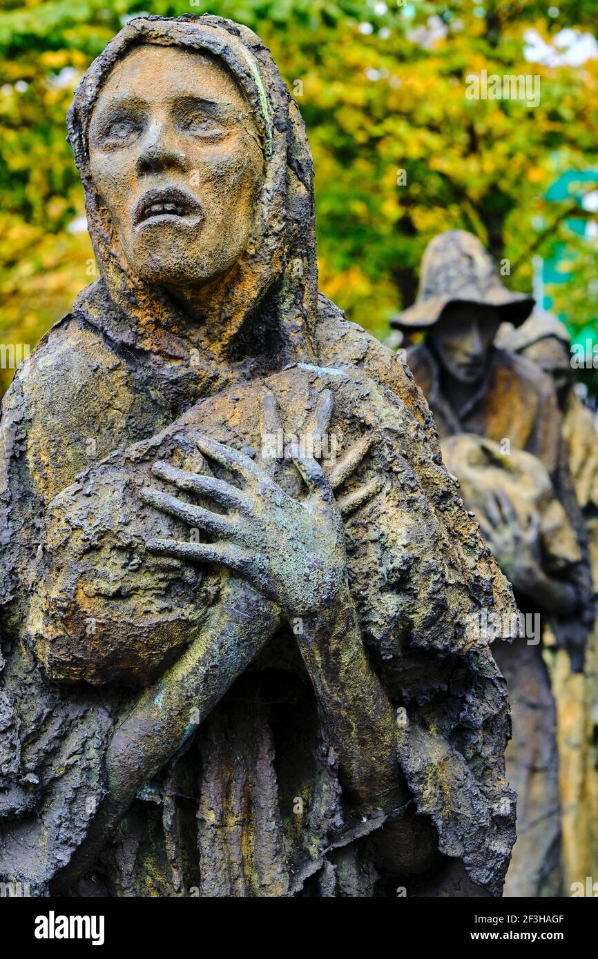 Republic of Ireland, Dublin, Famine Monument commemorating the great ...