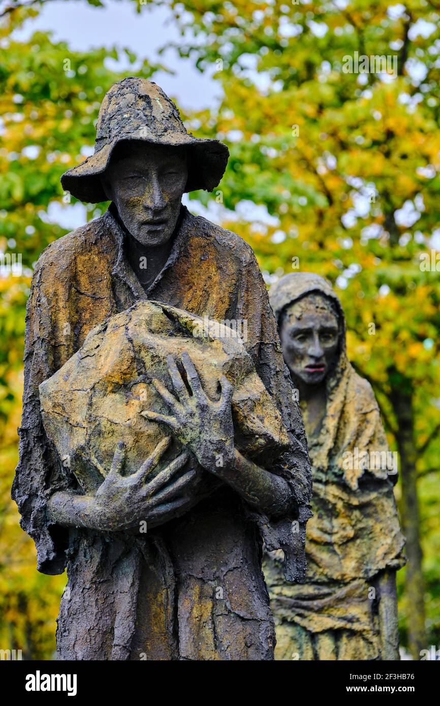 Republic of Ireland, Dublin, Famine Monument commemorating the great ...