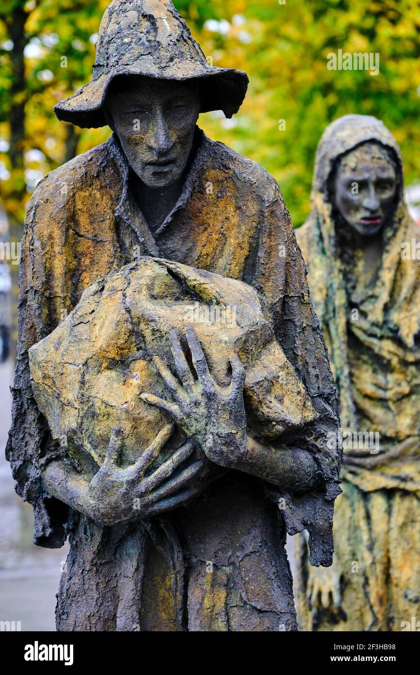 Republic of Ireland, Dublin, Famine Monument commemorating the great ...