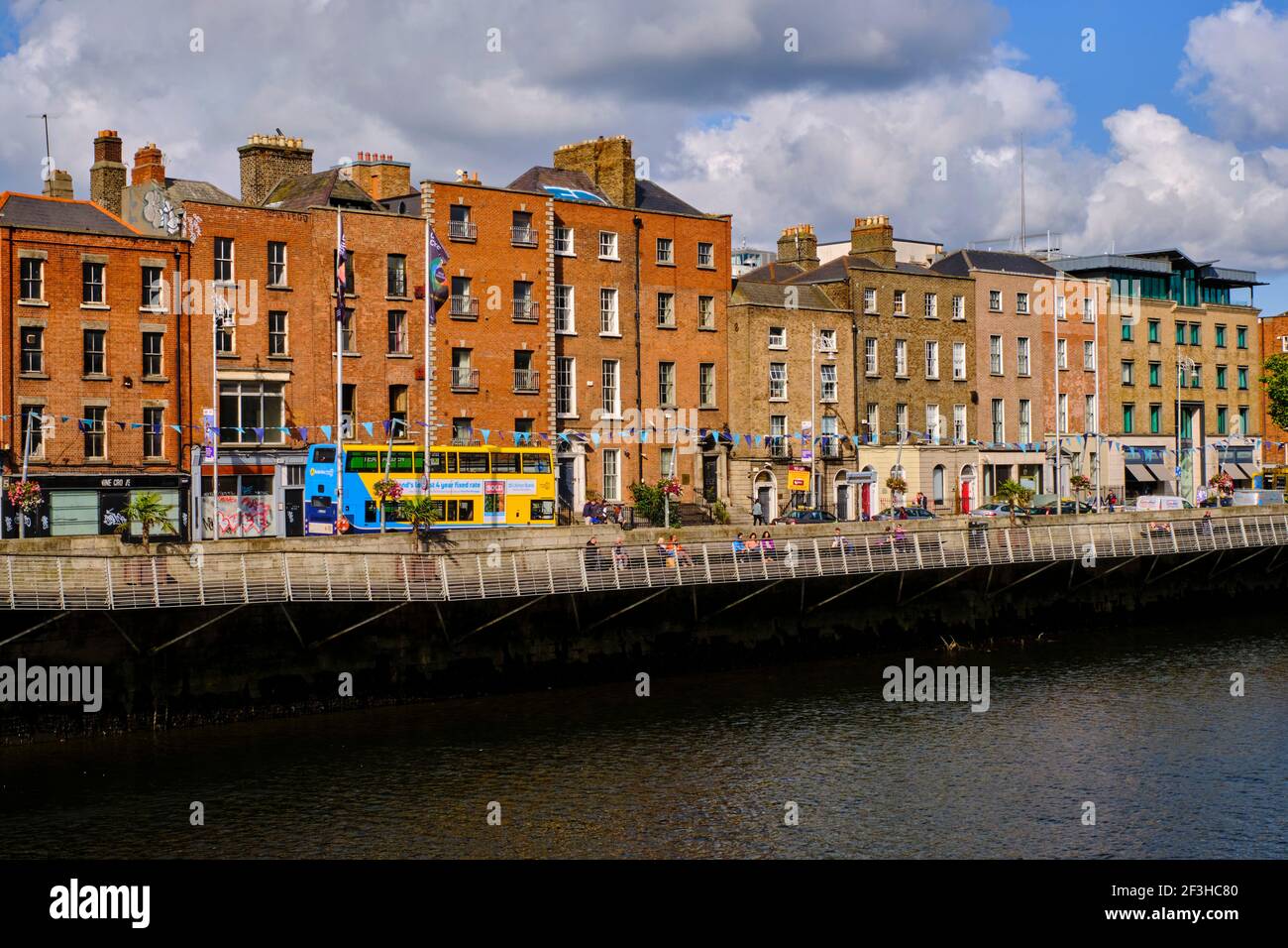 Republic of Ireland; Dublin, Houses on the Liffey river Stock Photo - Alamy