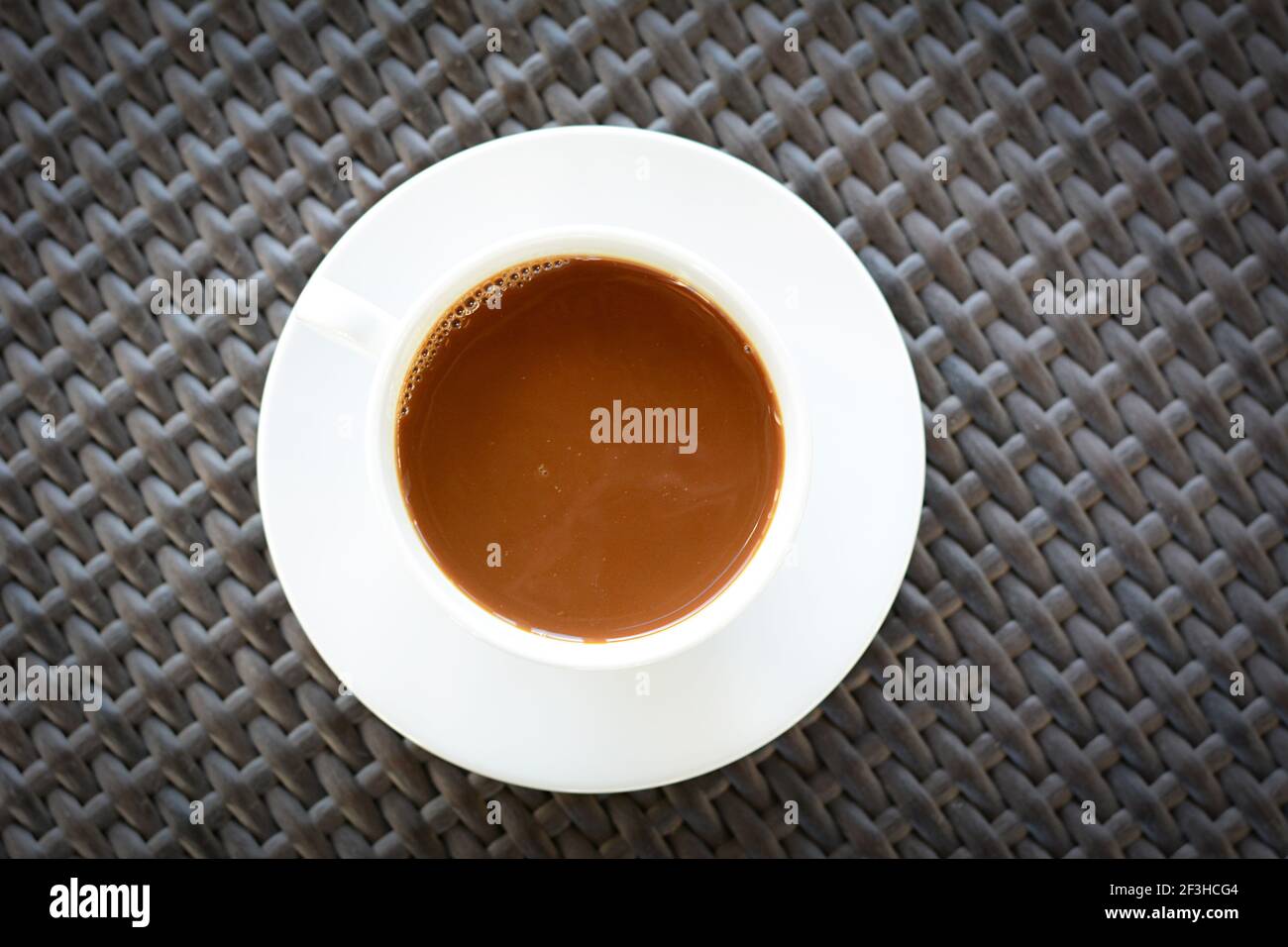 Brown cup coffee on table hi-res stock photography and images - Alamy