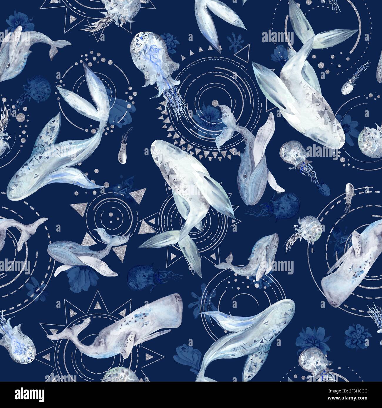 Whale Pattern Wallpaper