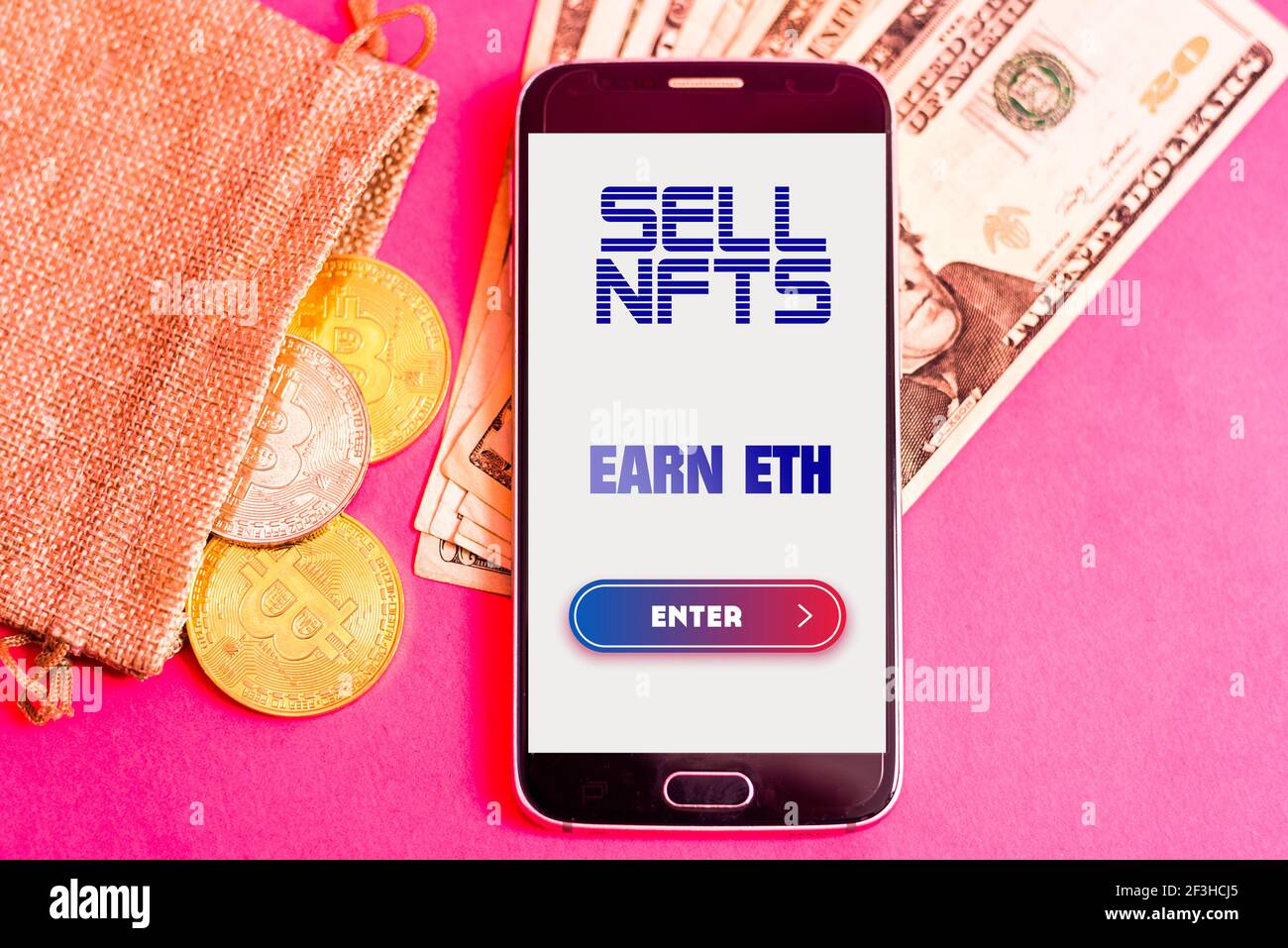 A white mug with the message I Love Nft, a new trend in art Stock Photo ...